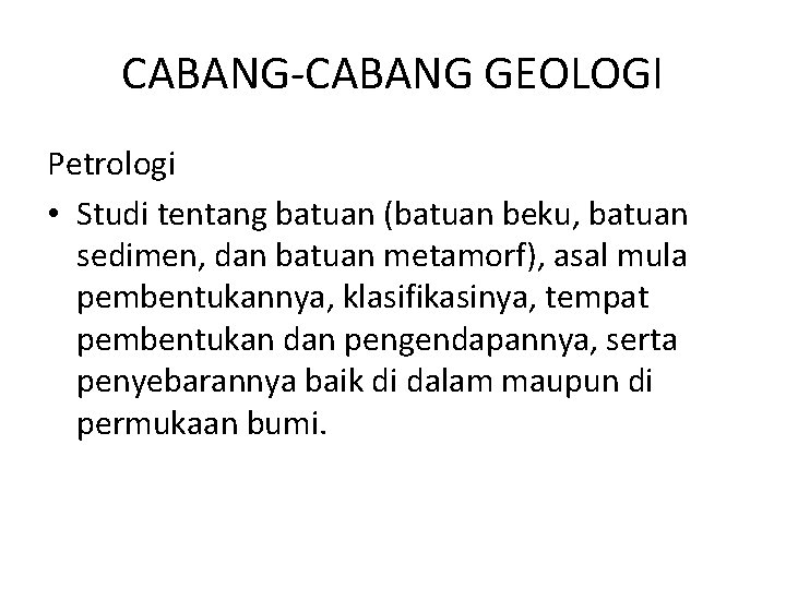 GEOLOGI LINGKUNGAN PENGENALAN GEOLOGI DAN STRUKTUR BUMI Cecep