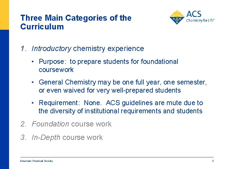 American Chemical Society Undergraduate Curriculum and the ACS