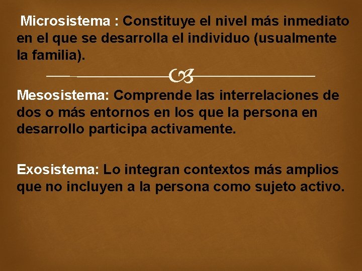 Modelo Ecolgico de Bronfenbrenner Carmen Mijares Bronfenbrenner 1987