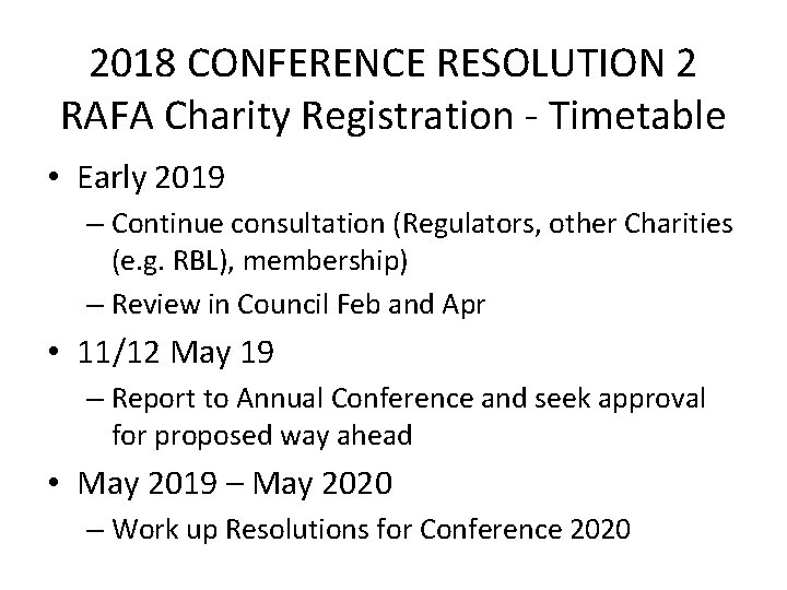 RAFA GOVERNANCE Current Structures and Responsibilities 2018 Conference