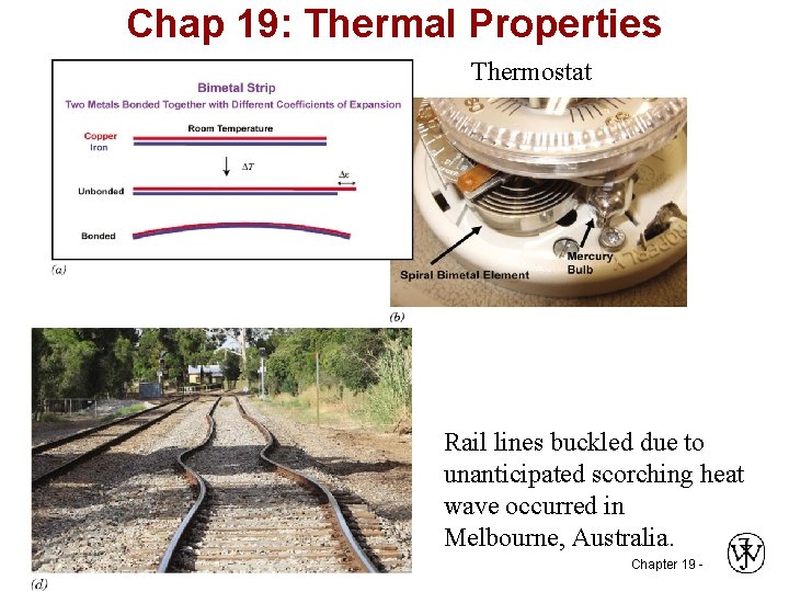Chap 19 Thermal Properties Thermostat Rail lines buckled