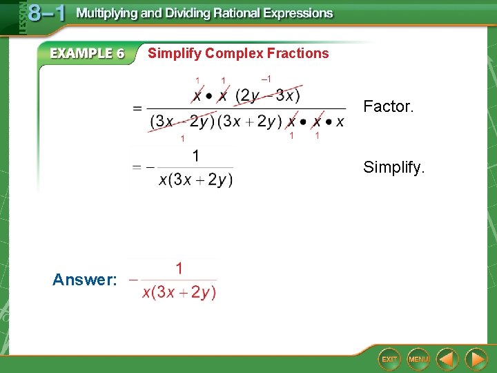 LESSON 8 1 Multiplying and Dividing Rational Expressions