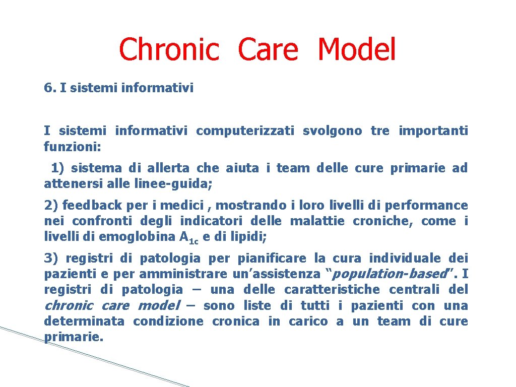 Il Chronic Care Model un modello assistenziale per