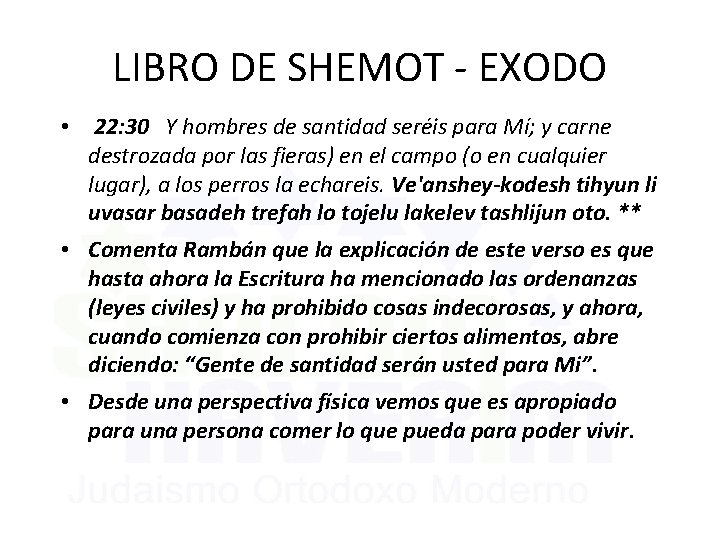 CLASES DE TORAH LIBRO DE SHEMOT EXODO 35