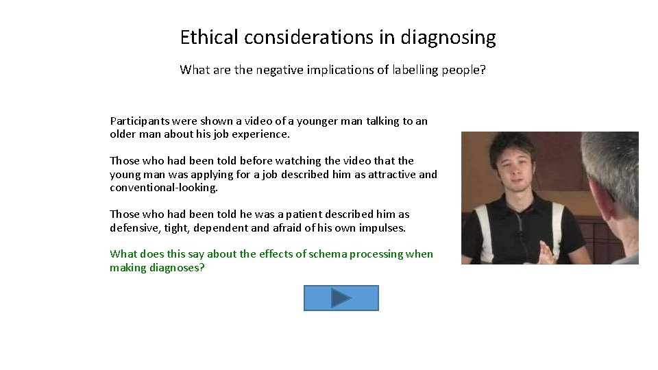 Ethical considerations in diagnosing What are the negative
