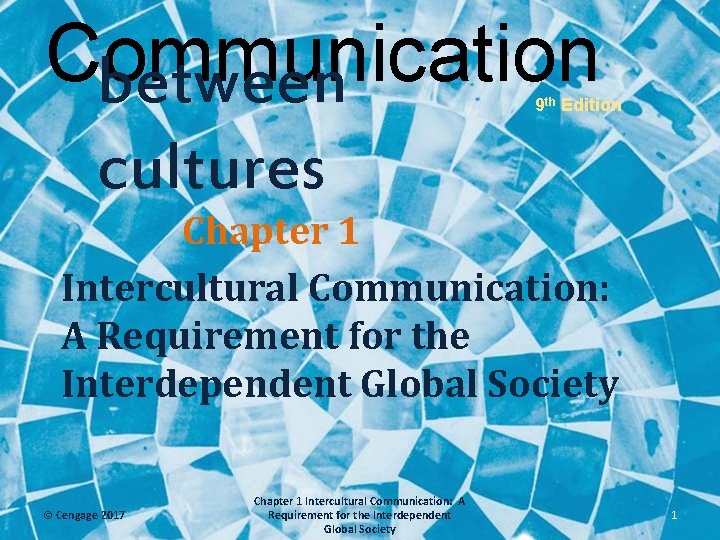 Communication between 9 th Edition cultures Chapter 1
