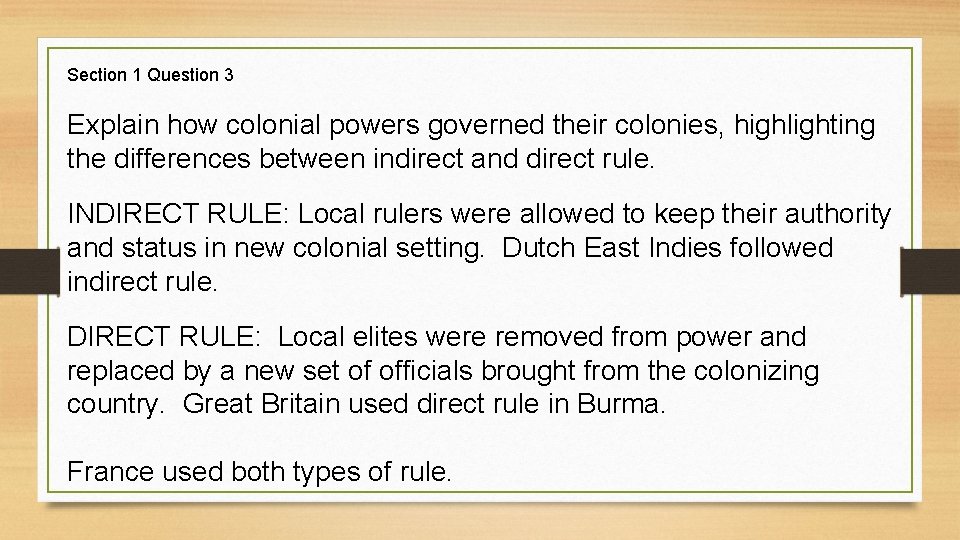 Colonial Rule in Southeast Asia By Bayley Zennario