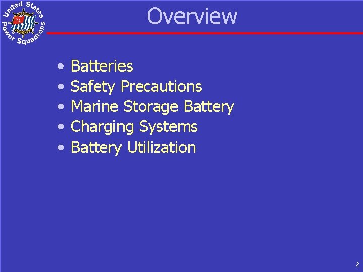 Chapter 3 Direct Current Power 1 Overview Batteries
