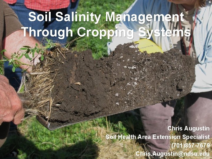 Soil Salinity Management Through Cropping Systems Chris Augustin