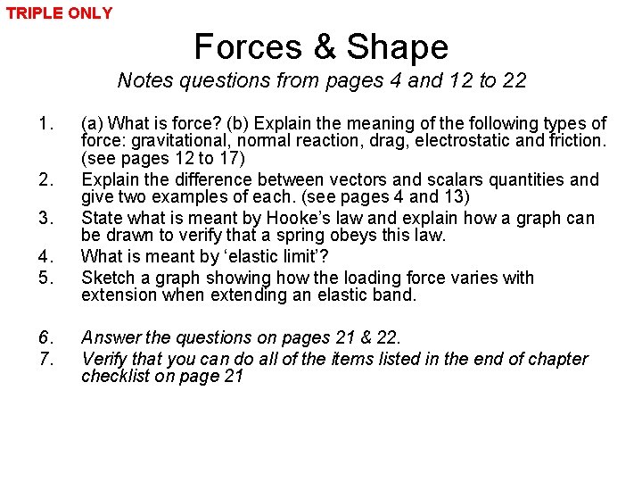 EDEXCEL IGCSE PHYSICS 1 2 Forces Shape Edexcel