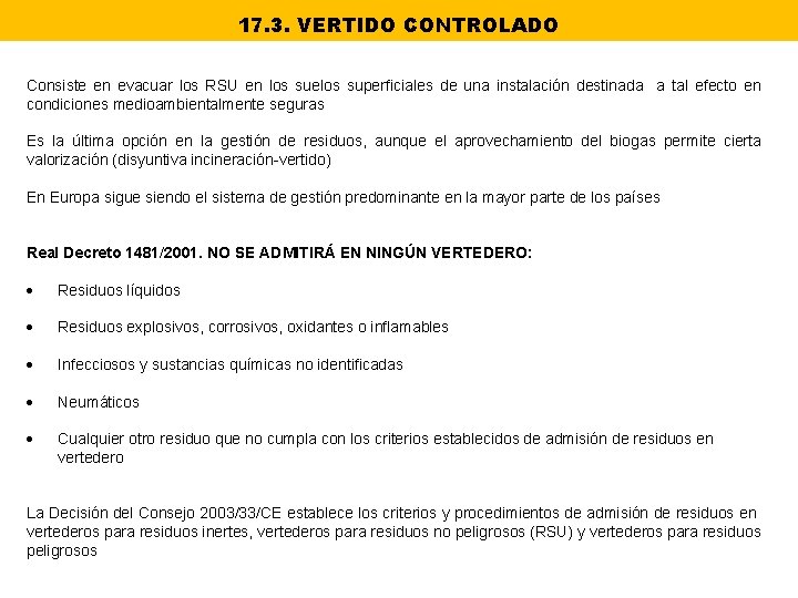 TEMA 17 RESIDUOS SLIDOS URBANOS II TRATAMIENTOS Y