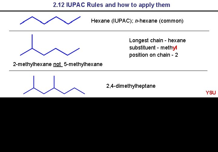 Carey Chapter 2 Hydrocarbon Frameworks Alkanes YSU 2
