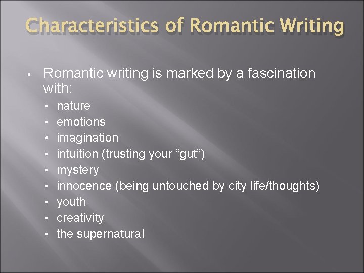 ROMANTICISM IN AMERICA 1800 1860 ISH Its more