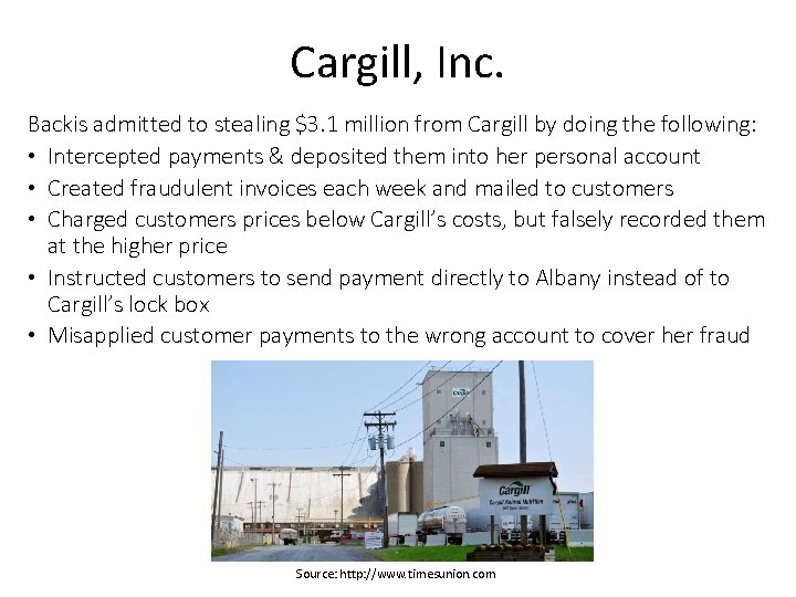 What internal controls might have stopped a Cargill