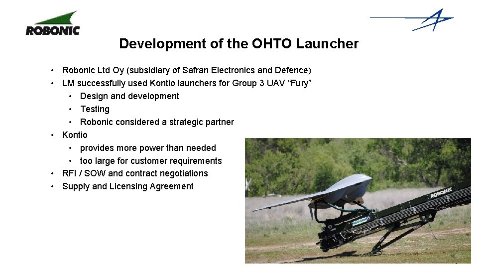 Development of the OHTO UAV Launcher 1 LM