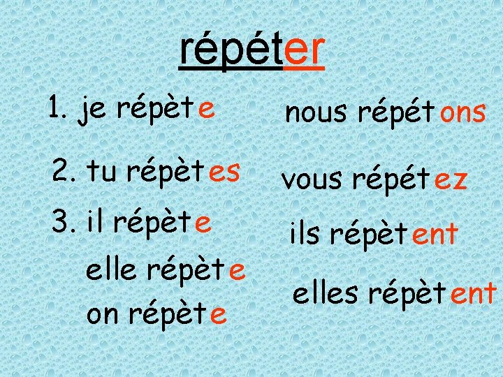 Regelmssige er Verben in Prsens Nehmen wir ein