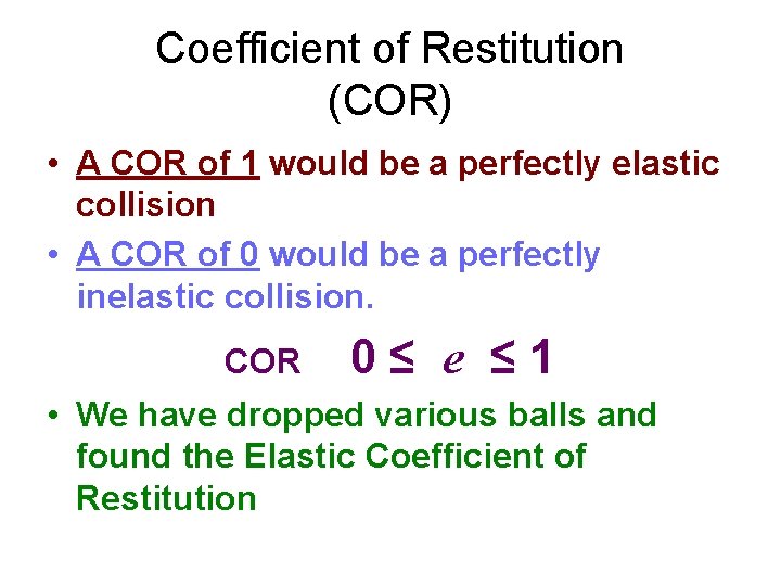 Class Notes 4 18 11 Bouncing ball lab