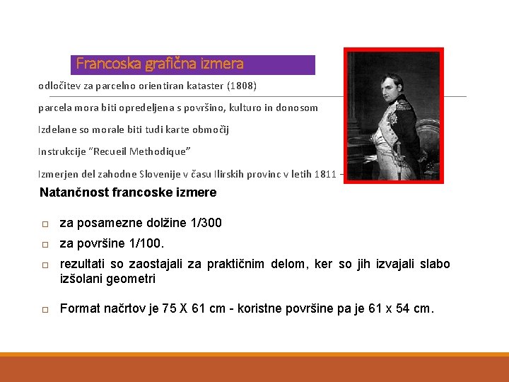 Francoska grafina izmera odloitev za parcelno orientiran kataster