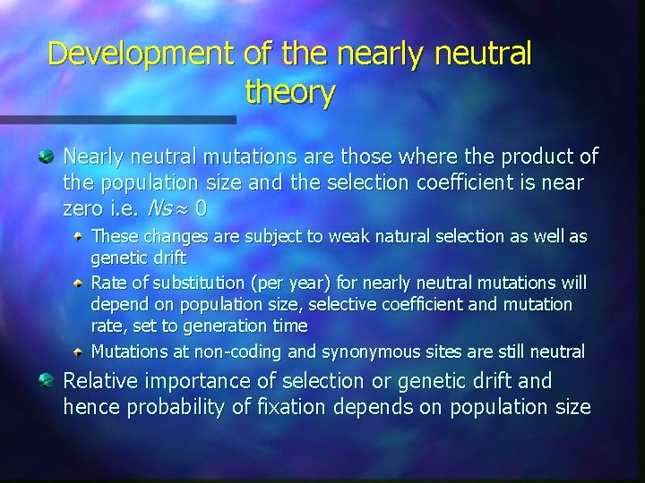 Models of Molecular Evolution III Level 3 Molecular