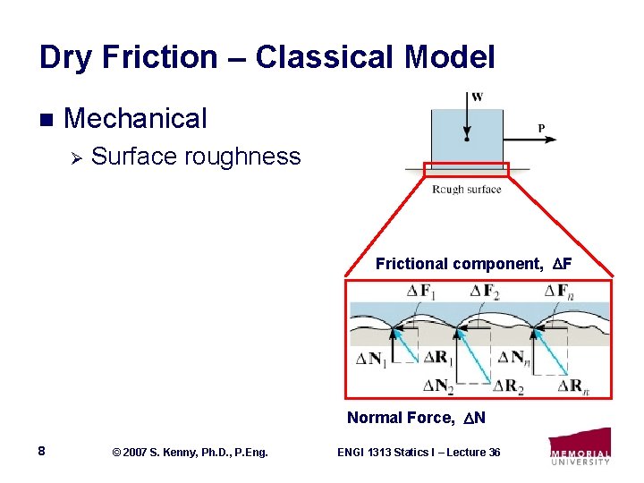 ENGI 1313 Mechanics I Lecture 36 Friction Shawn