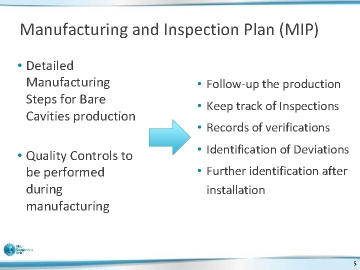 Bare Cavities Fabrication Manufacturing and Inspection Plan Hector