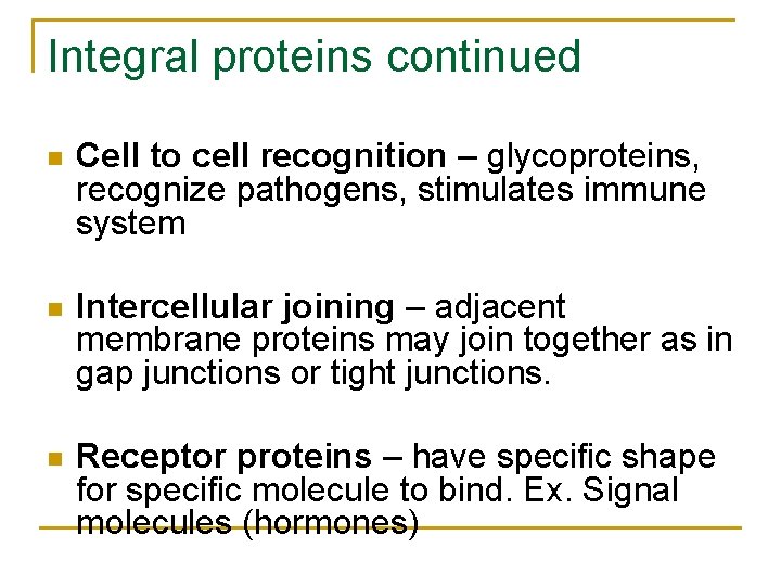 Membrane Structure and Function Membrane Models n n