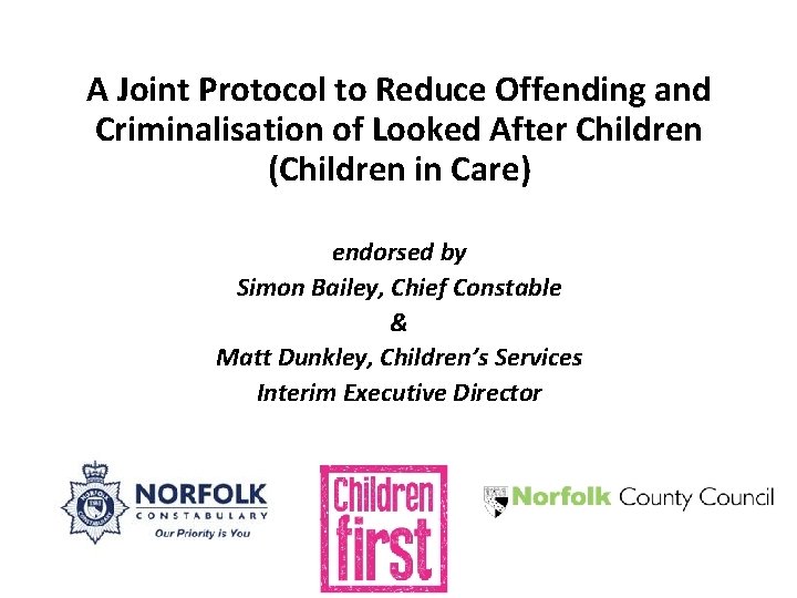A Joint Protocol to Reduce Offending and Criminalisation