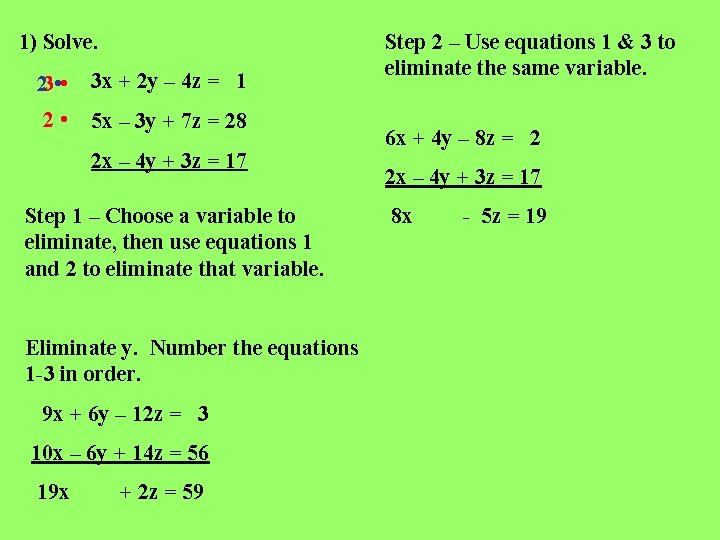 ALGEBRA II HONORSGIFTED SECTION 3 5 SYSTEMS 3