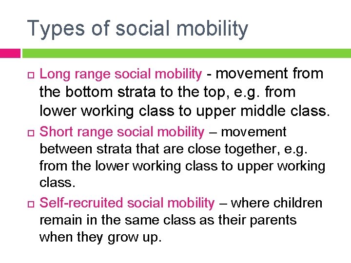 SOCIAL MOBILITY All to be able to define