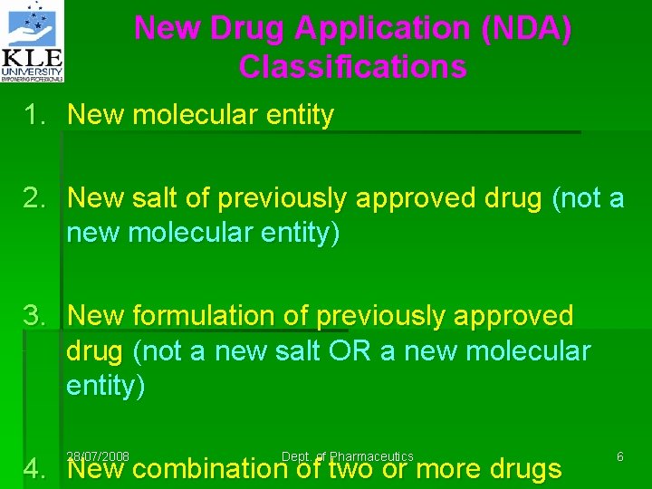 Development and Review Process of NDA ANDAAADA and