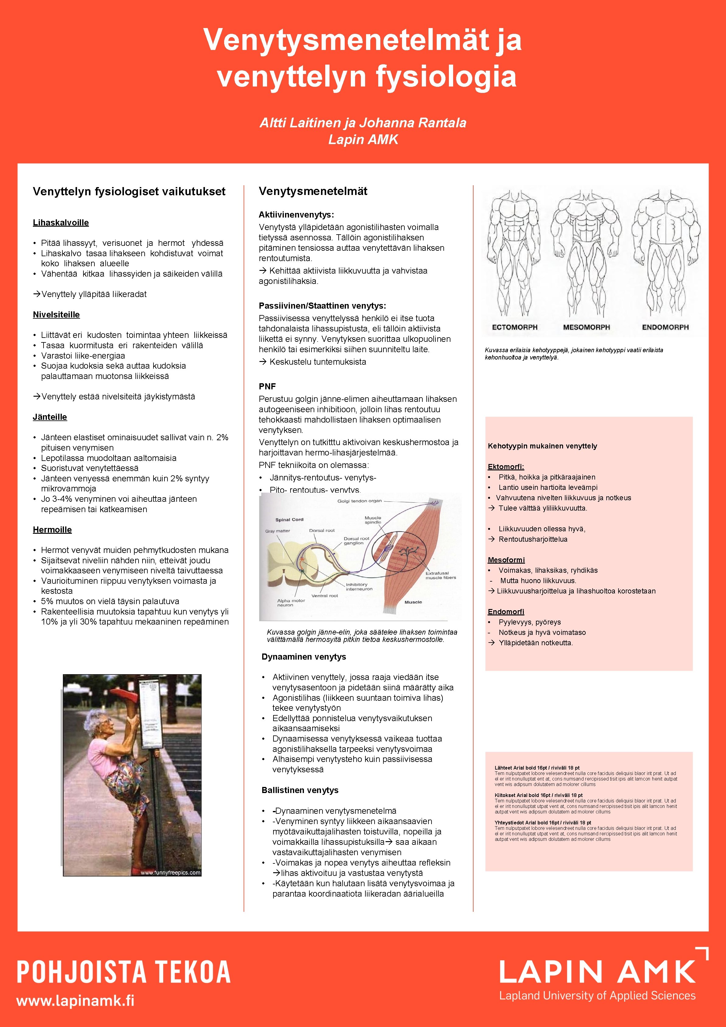 Venytysmenetelmt ja venyttelyn fysiologia Altti Laitinen ja Johanna