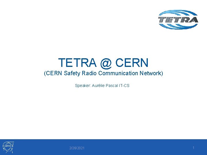TETRA CERN CERN Safety Radio Communication Network Speaker