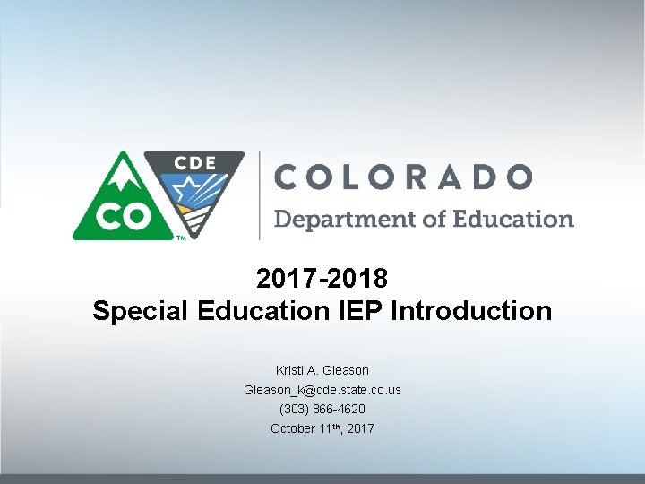 2017 2018 Special Education IEP Introduction Kristi A