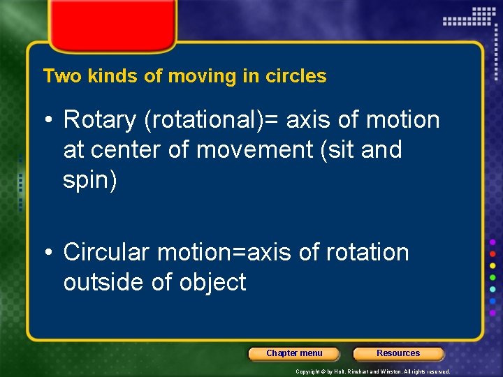 Two kinds of moving in circles Rotary rotational