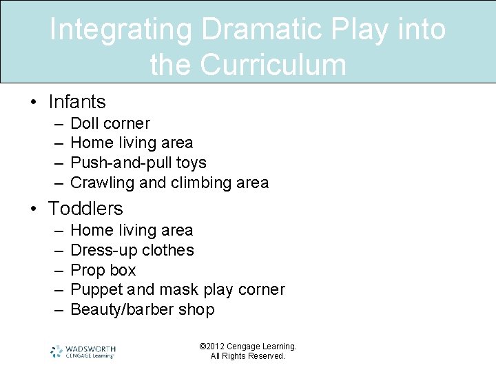 Chapter 12 Dramatic Play Dramatic play can help