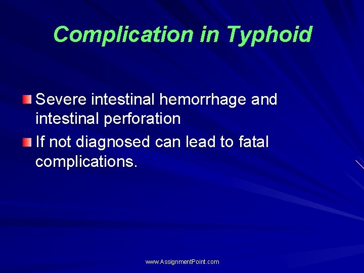 Presentation On Typhoid Fever www Assignment Point com