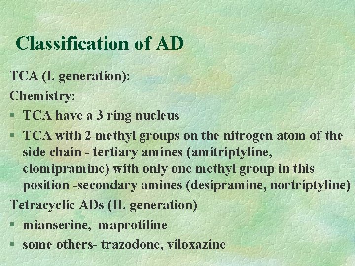 Psychopharmacs antidepressants prof MUDr Eva ekov CSc Dept