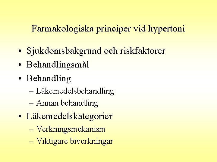 Hypertoni och kardiovaskulr sjukdom Gunnar Tobin Institutionen fr