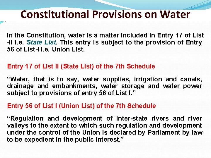 PRESENTATION BEFORE SECRETARY Water Resources River Development and