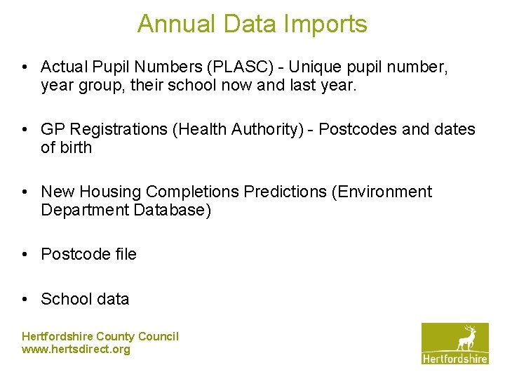 SSPP Topic Group Mainstream Pupil Number Forecasting System