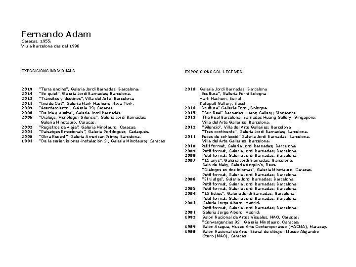 Fernando Adam Terra endins pintura i escultura del