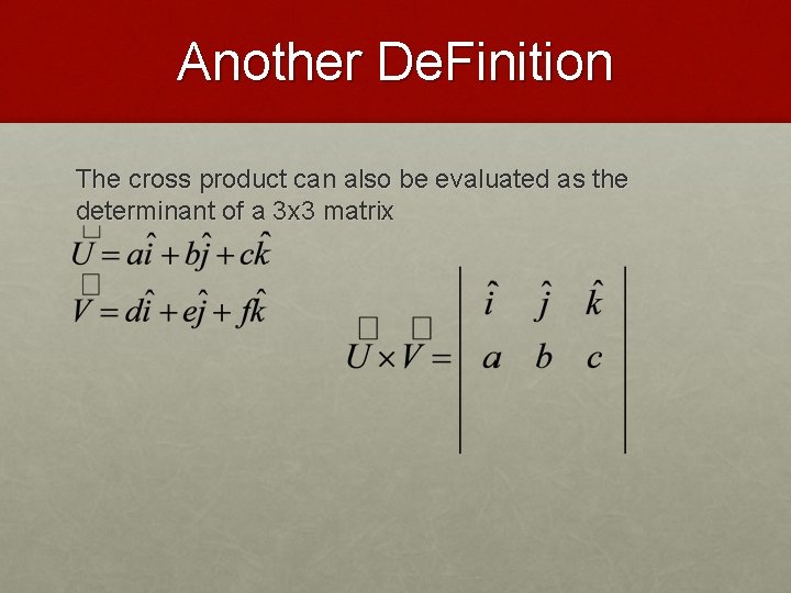 Vector Refresher Part 4 Vector Cross Product Definition