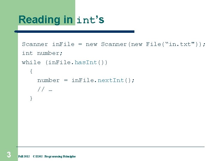 Objectives 1 File IO using Scanner with File