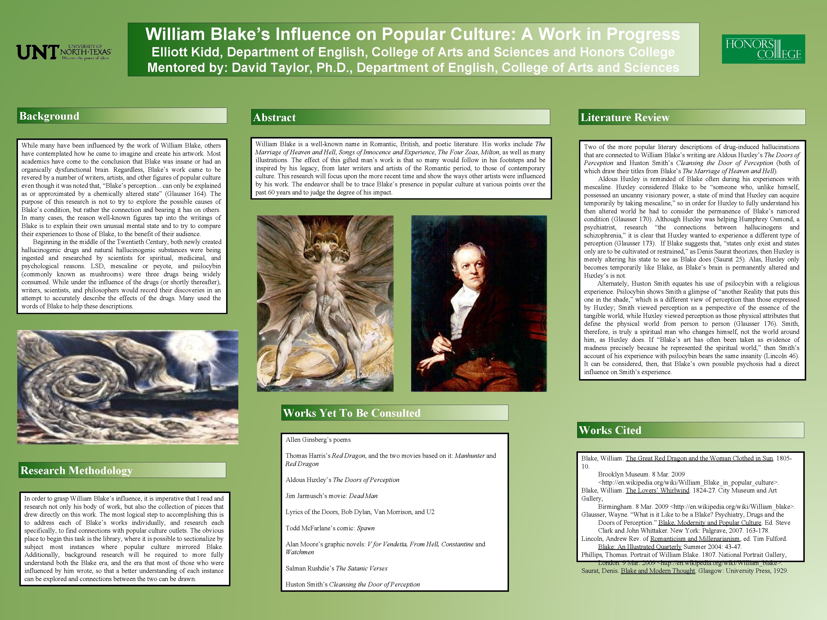 William Blakes Influence on Popular Culture A Work