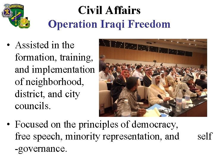 United States Army Cover Slide Operations Civil Affairs