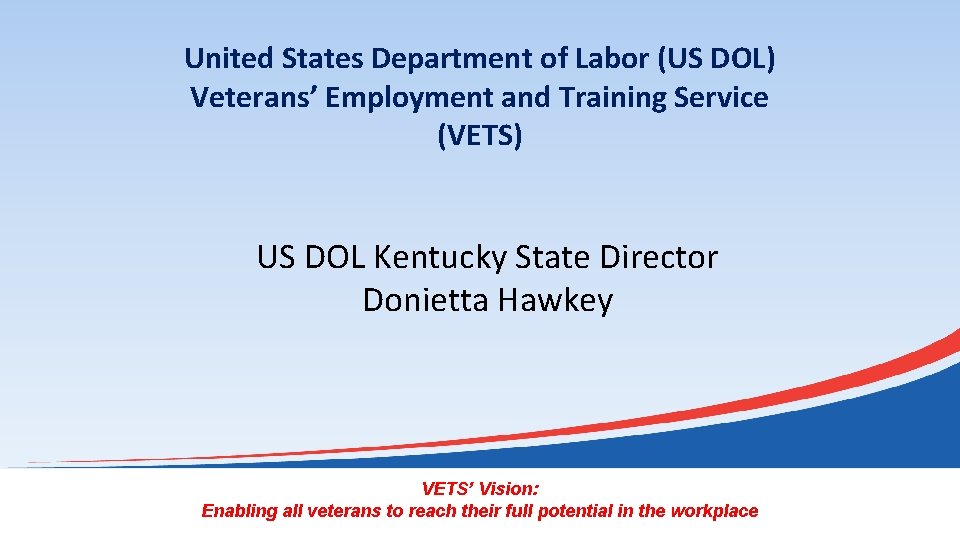 United States Department of Labor US DOL Veterans