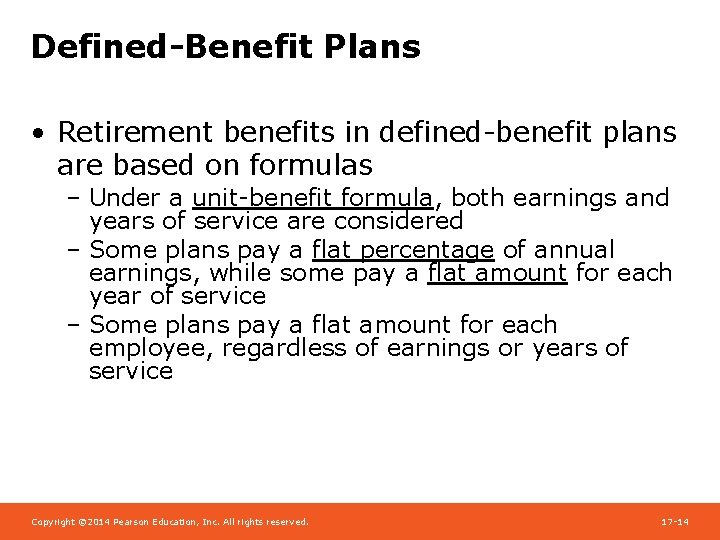 Chapter 17 Employee Benefits Retirement Plans Agenda Fundamentals
