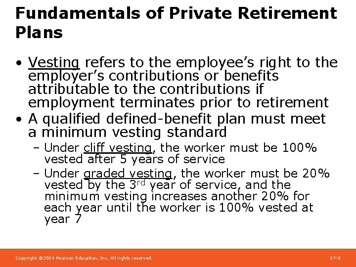 Chapter 17 Employee Benefits Retirement Plans Agenda Fundamentals