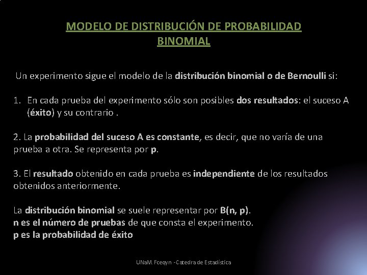 TEMA DISTRIBUCIONES DE PROBABILIDADES EN LA UNIDAD ANTERIOR