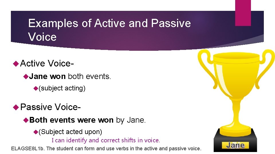 I can identify and correct shifts in voice